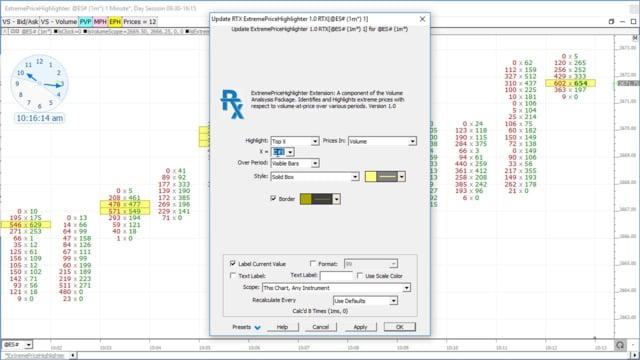 Video: Using Chart Variable Buttons with ExtremePriceHighlighter | Linn Software