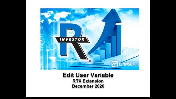 Video: Edit User Variable (RTX) | Linn Software